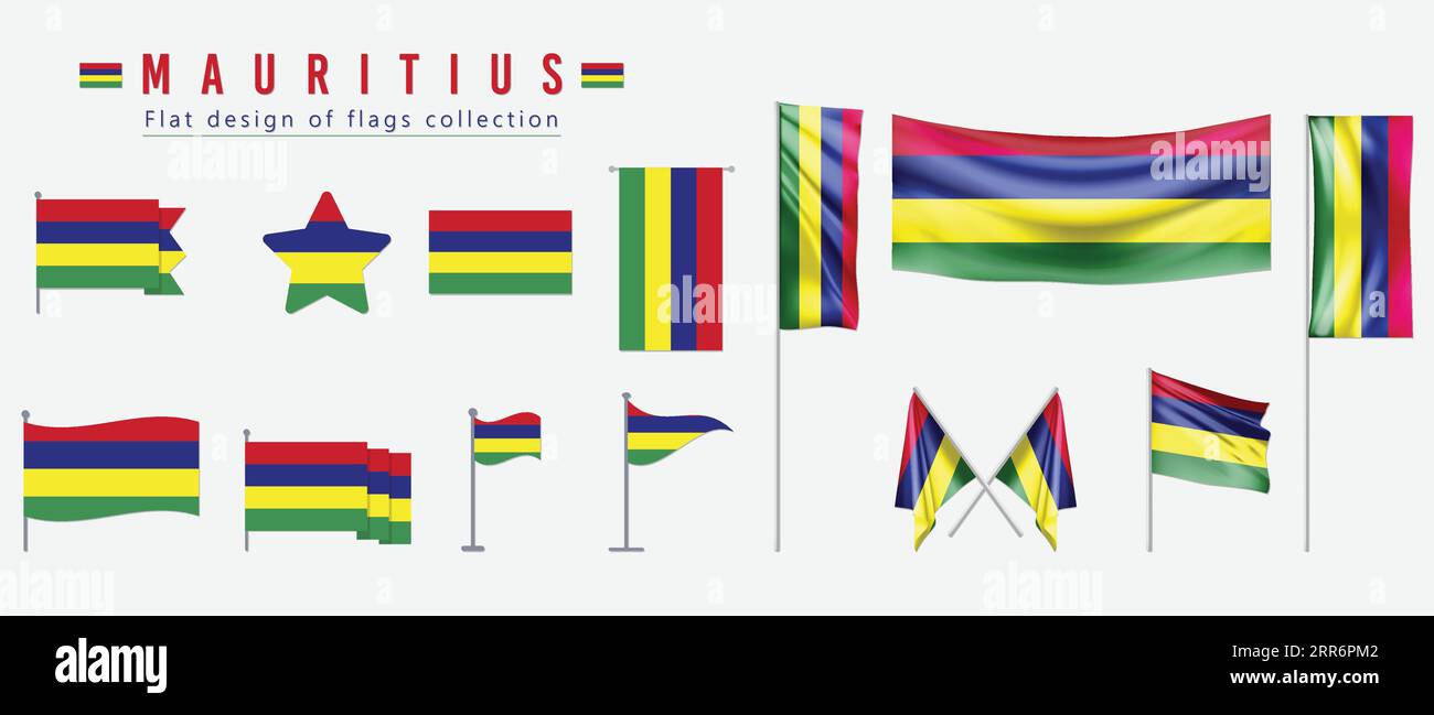 Mauritius flag, flat design of flags collection Stock Vector Image & Art - Alamy