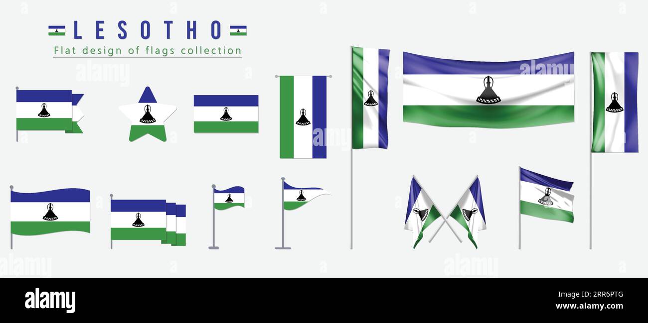 Lesotho flag vector Stock Vector Images - Alamy
