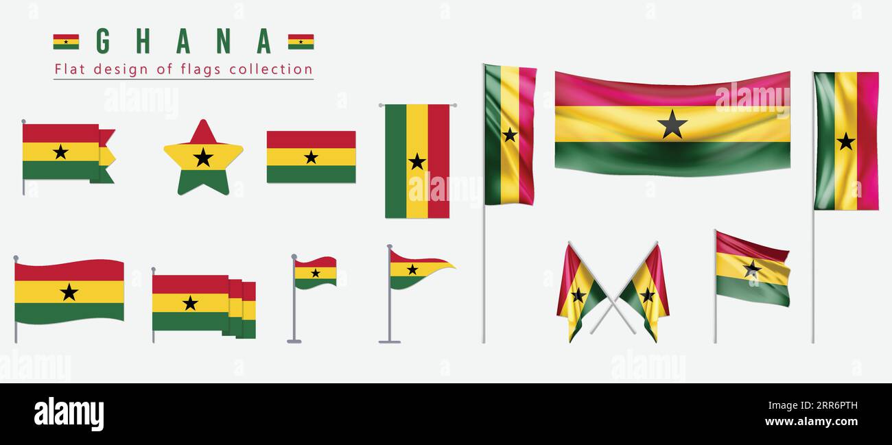 Ghana flag, flat design of flags collection Stock Vector Image & Art - Alamy