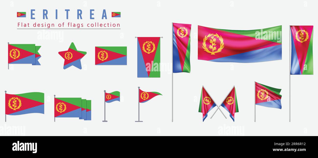 ERITREA flag, flat design of flags collection Stock Vector Image & Art ...