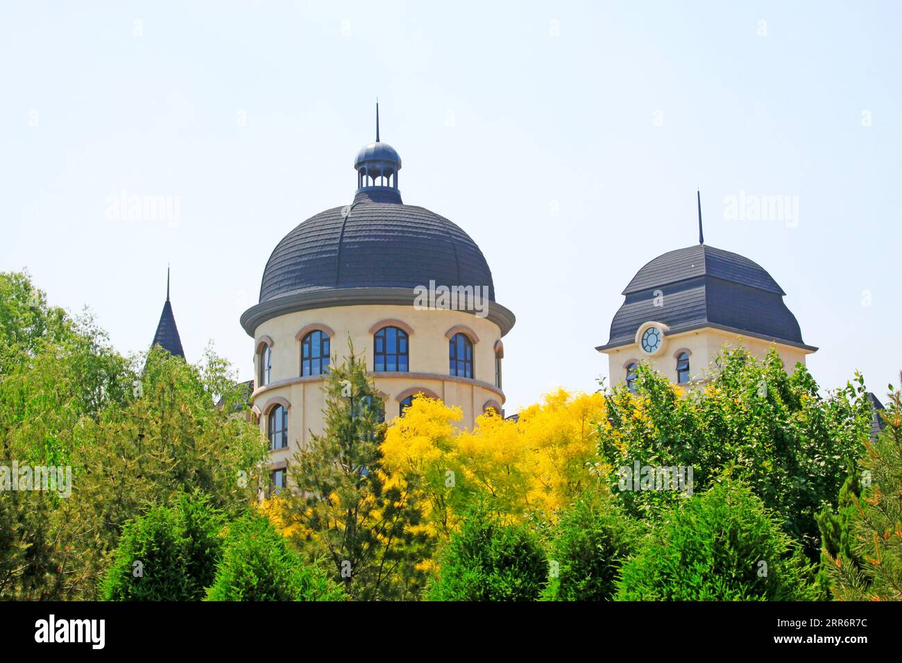 European landscape architecture in a park Stock Photo - Alamy