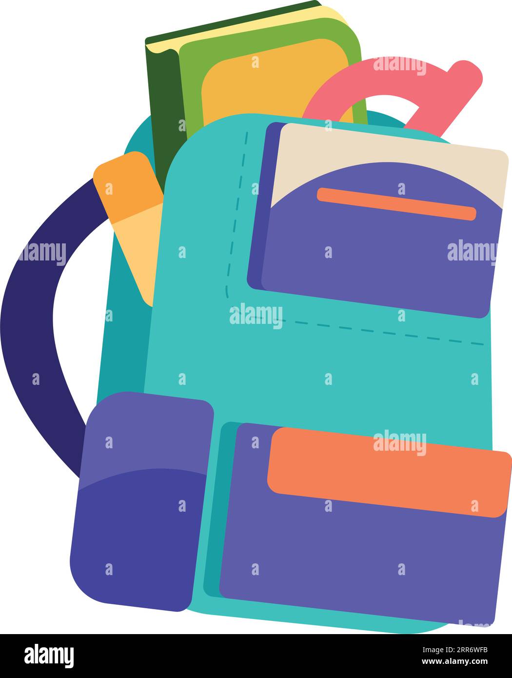 Backpack book stationary on Stock Vector Images - Alamy