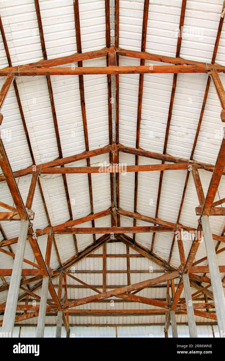 Wooden roof support, closeup of photo Stock Photo - Alamy