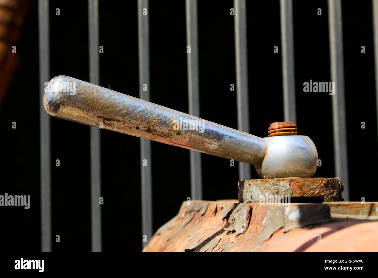 oxidation rust metal handle, closeup of photo Stock Photo - Alamy