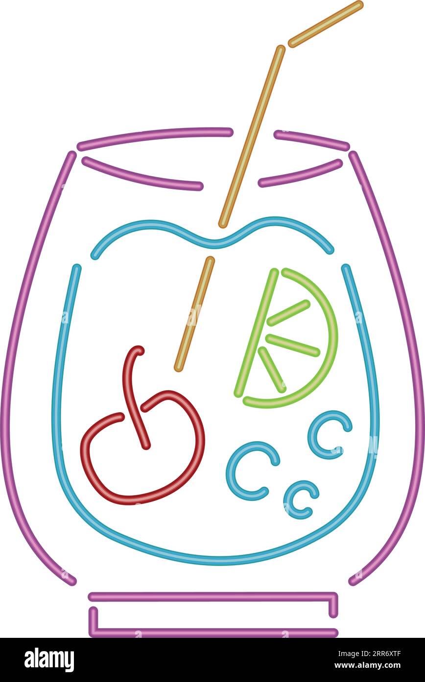 neon cocktail beverage icon Stock Vector Image & Art - Alamy