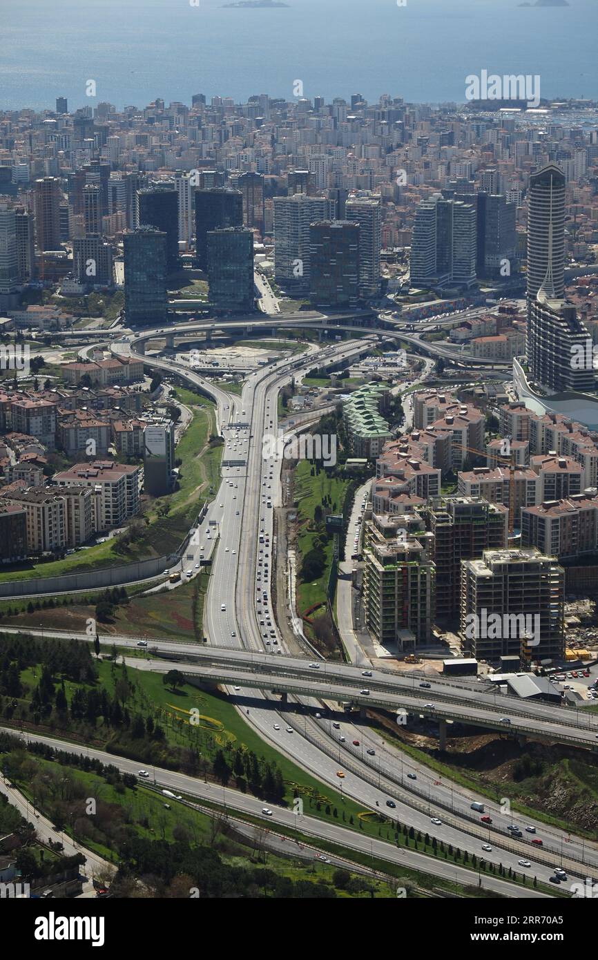 turkey istanbul 19 june 2023. highway road multilevel junction in ...