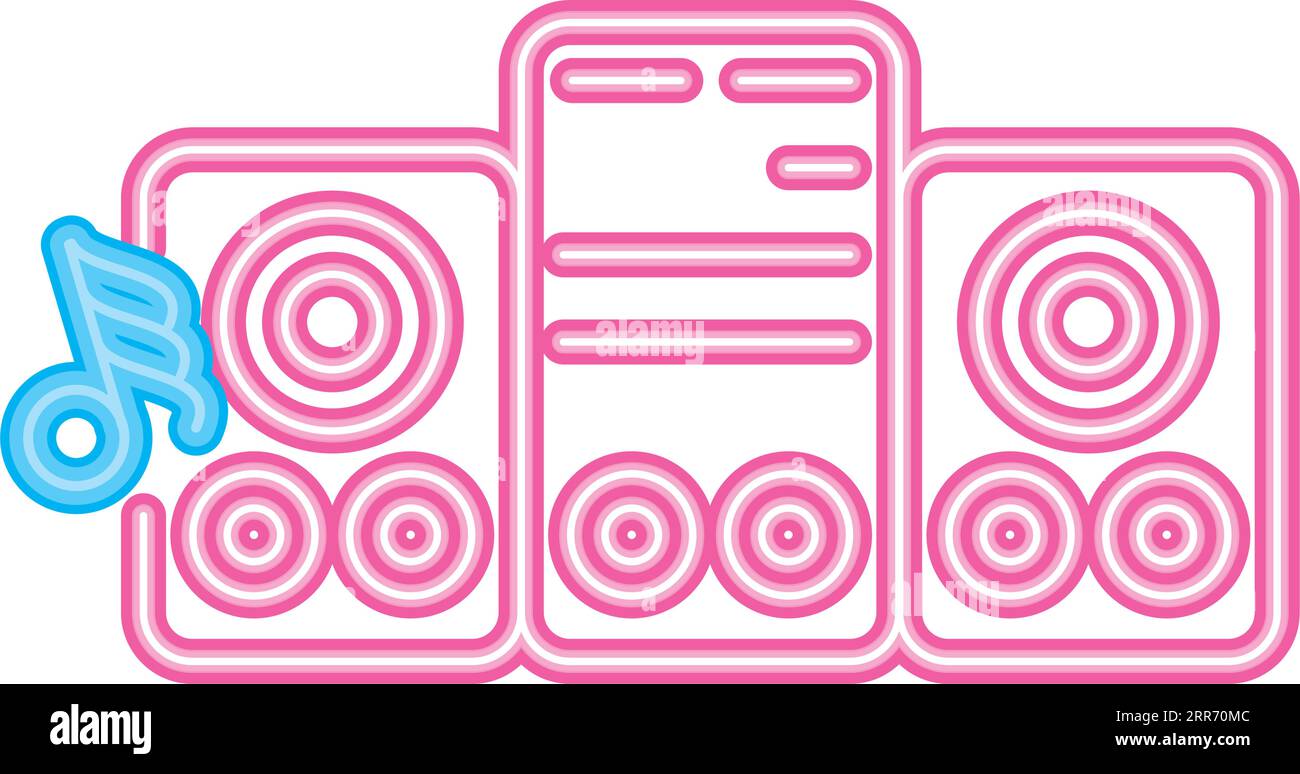 speaker music neon radio Stock Vector Image & Art - Alamy
