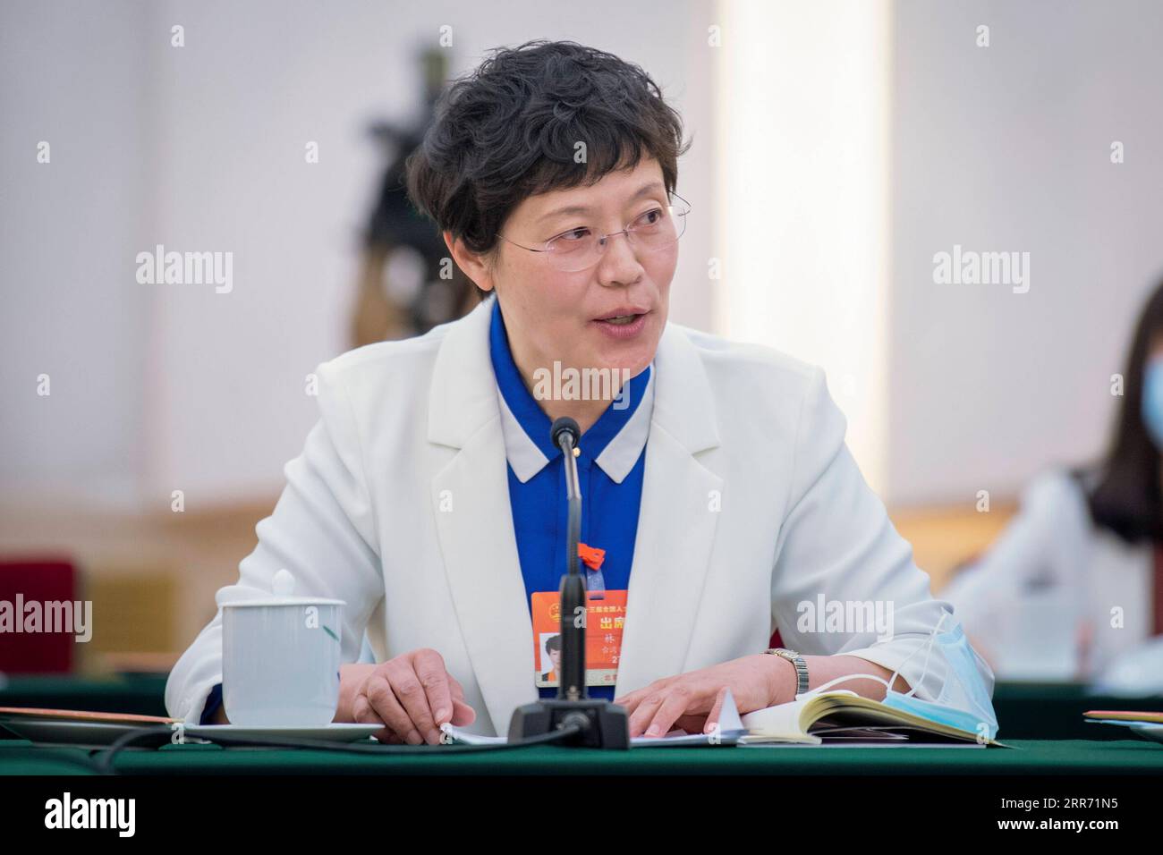 210308 -- BEIJING, March 8, 2021 -- Photo shows Lin Qing, a deputy to ...