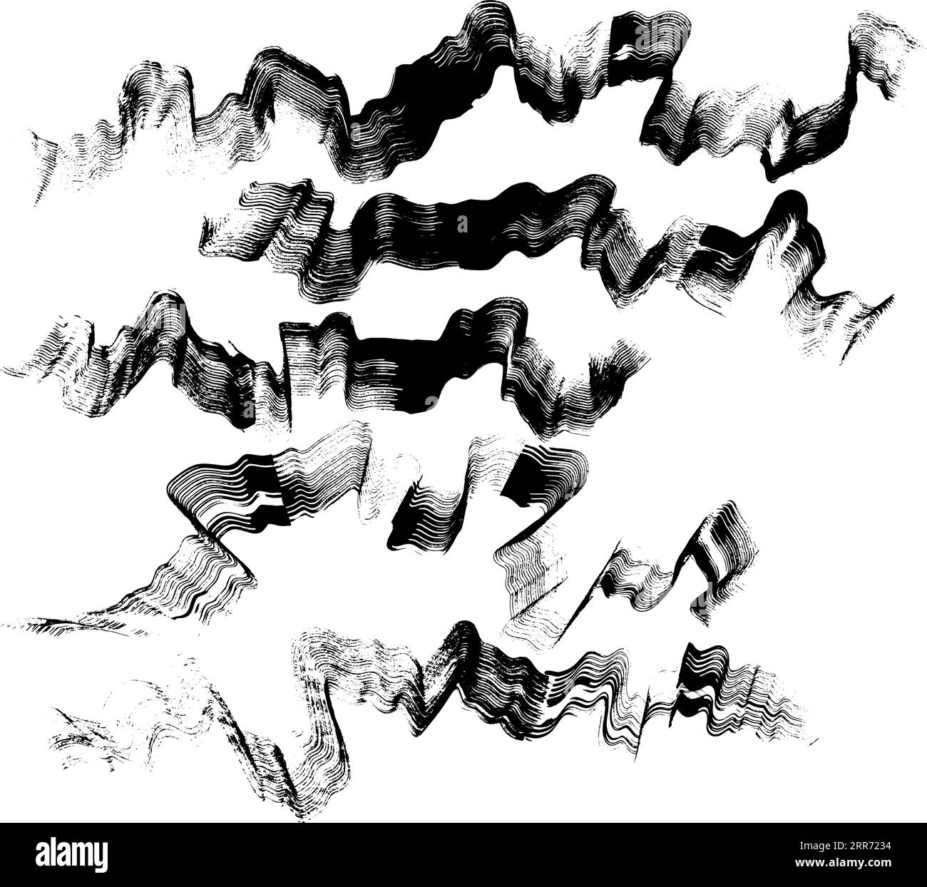 Grunge Dry Brush Ink Strokes Free Hand Set Stock Vector Image & Art - Alamy