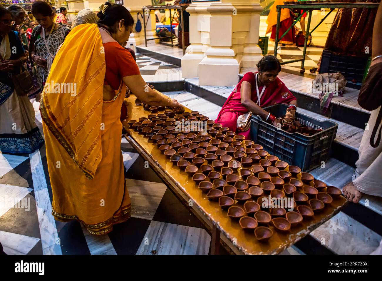 Vrindavan, Uttar Pradesh, October 19th 2019: In evening time, women ...