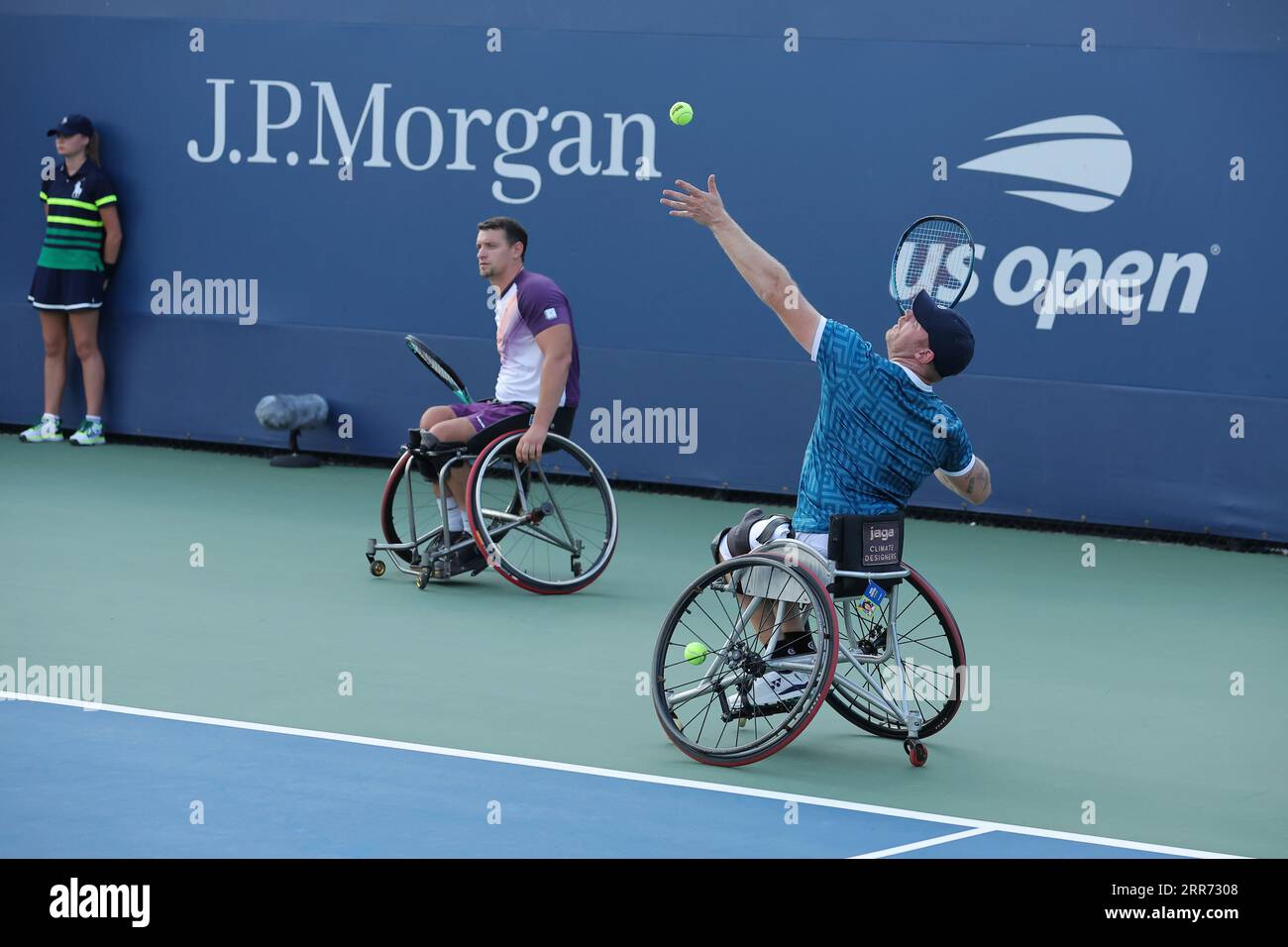 Joachim Gerard and Maikel Scheffers in action during a wheelchair men's ...