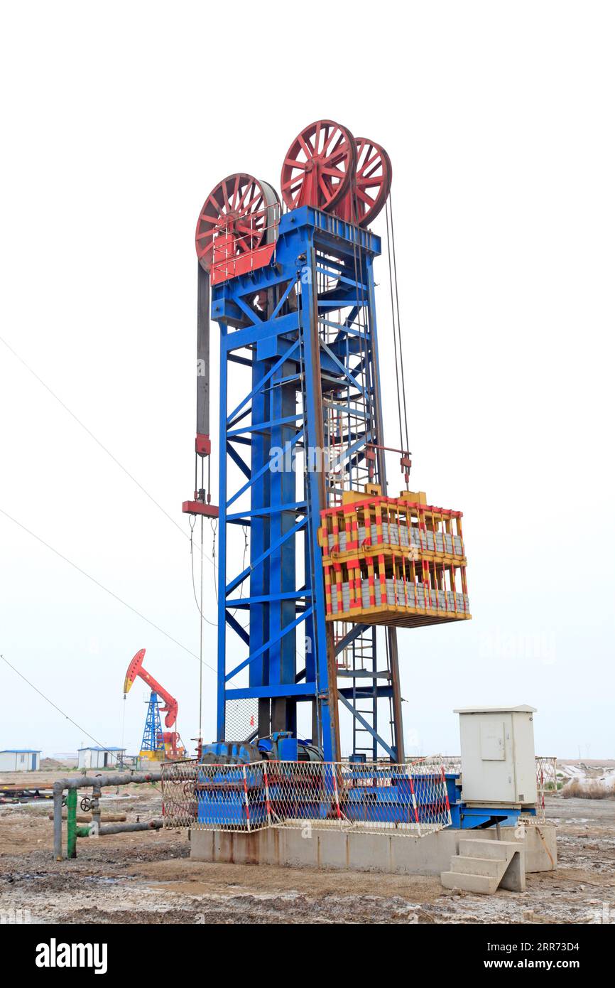 Jidong oilfield tower type pumping unit in china, closeup of photo ...