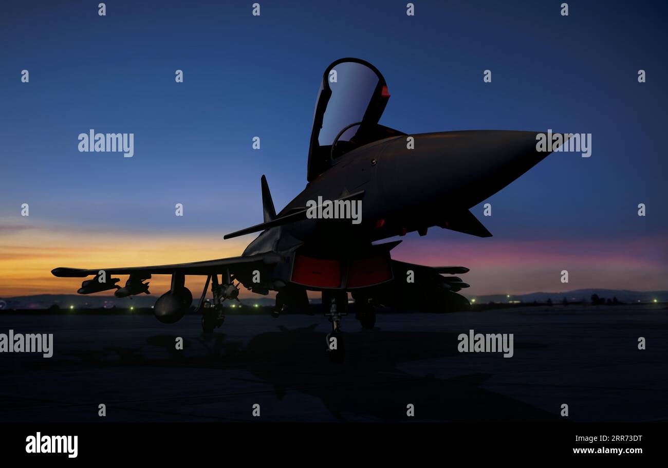 air force fighter jet at sunset Stock Photo - Alamy