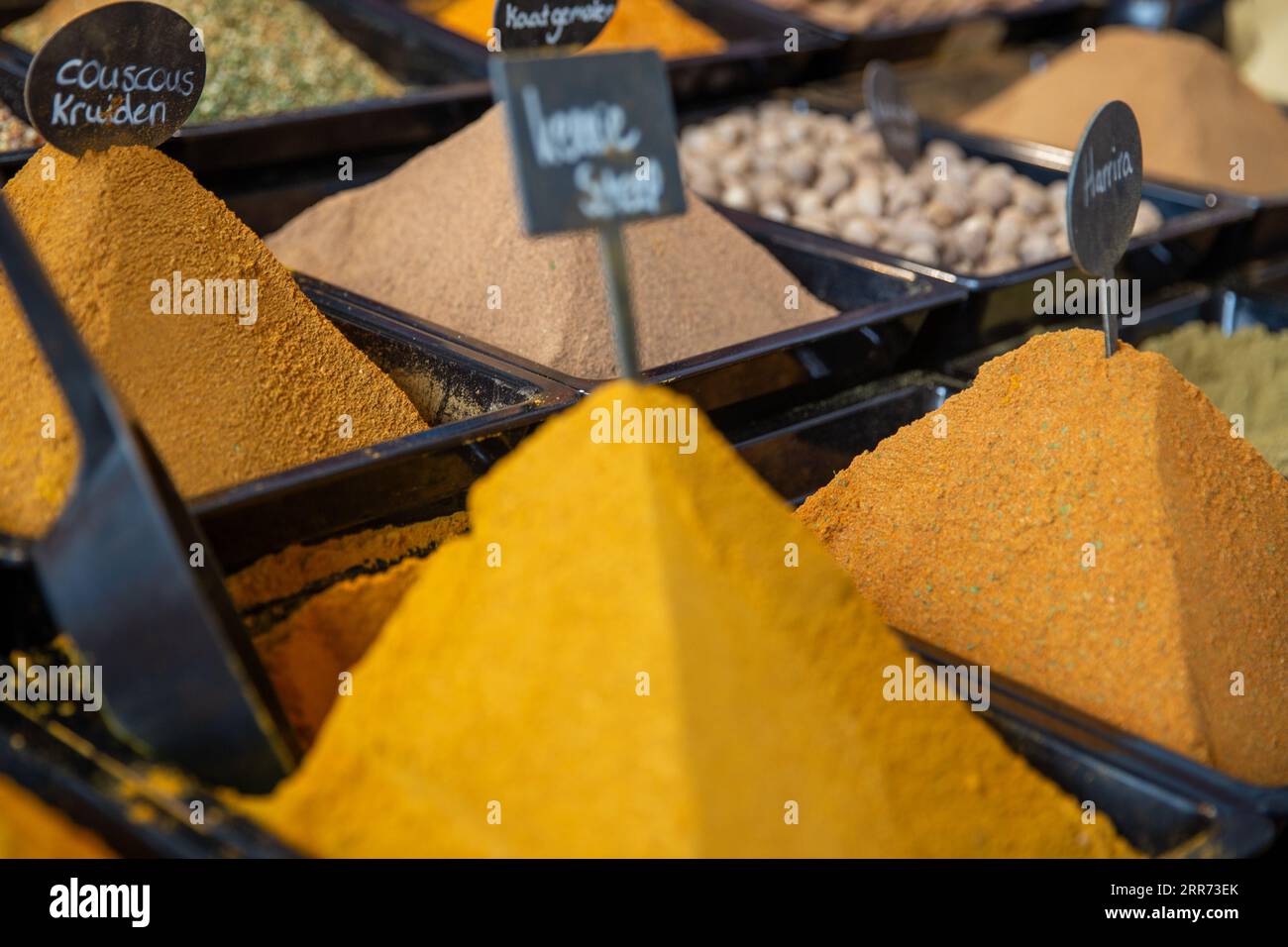 Pyramids of different types of Seasonings Stock Photo - Alamy