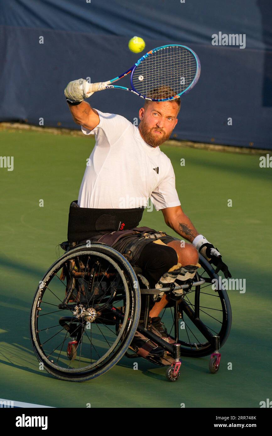 Robert Shaw in action during a wheelchair quad doubles quarterfinal ...