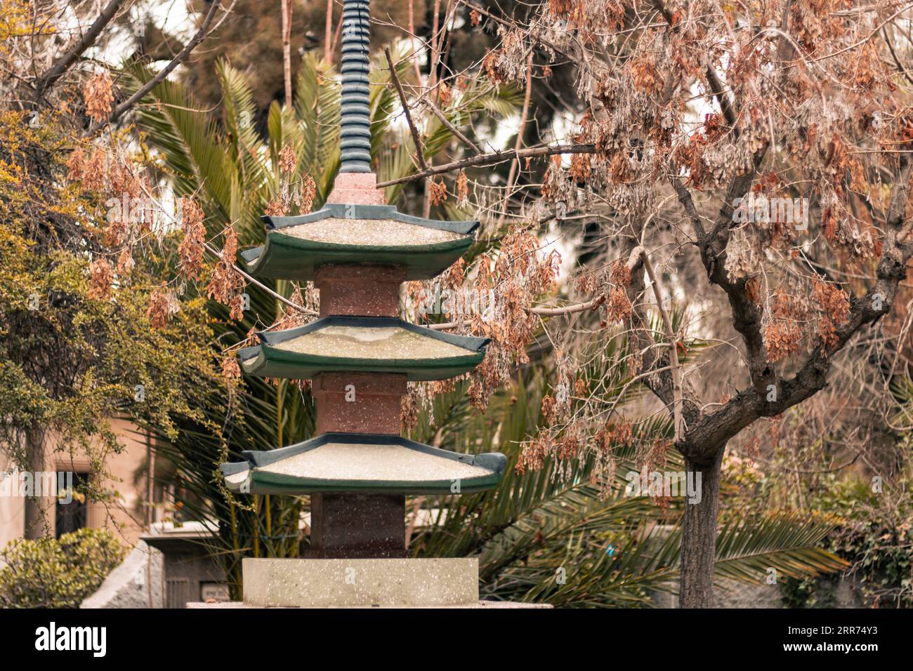 view of religious japanese temple in an outdoor cemetery Stock Photo ...