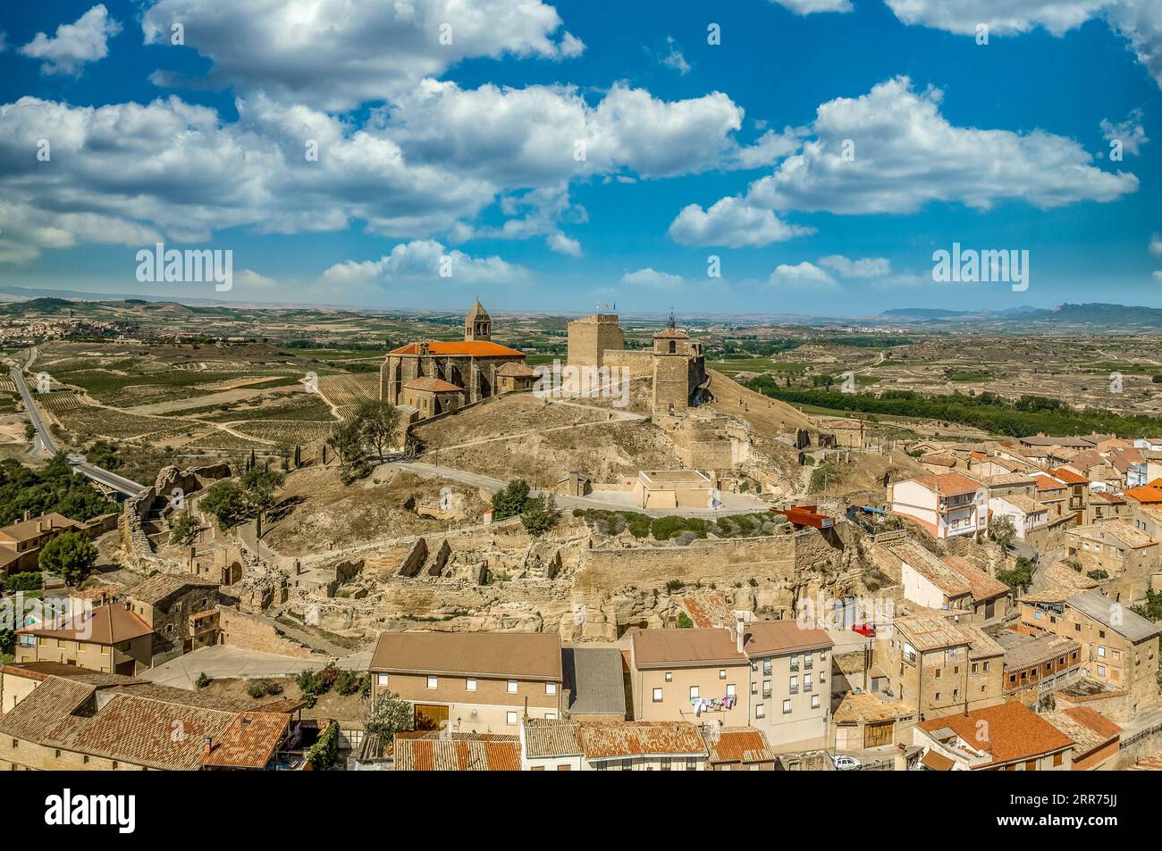 Aerial view of San Vicente de la Sonsierra in Rioja, San Vicente de la ...