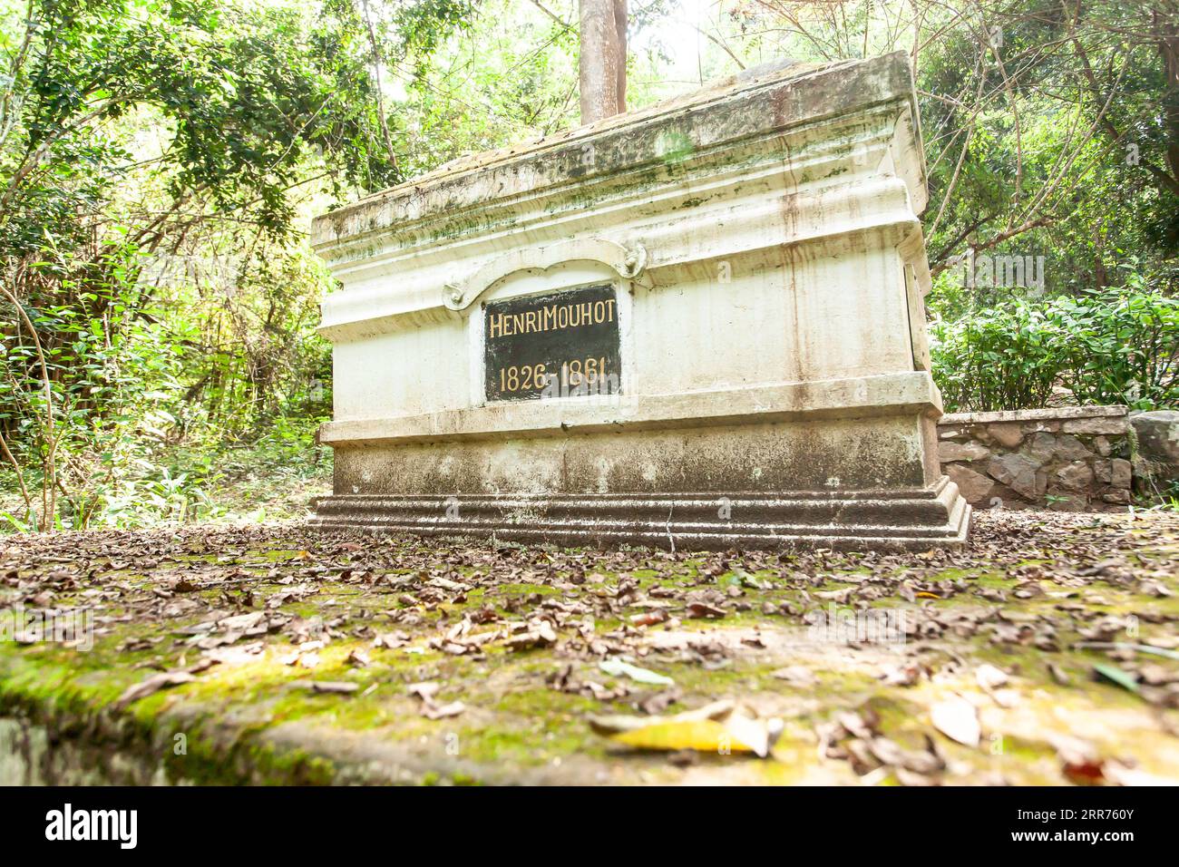 The grave of Henri Mouhot near Luang Prabang, Laos, a French naturalist ...
