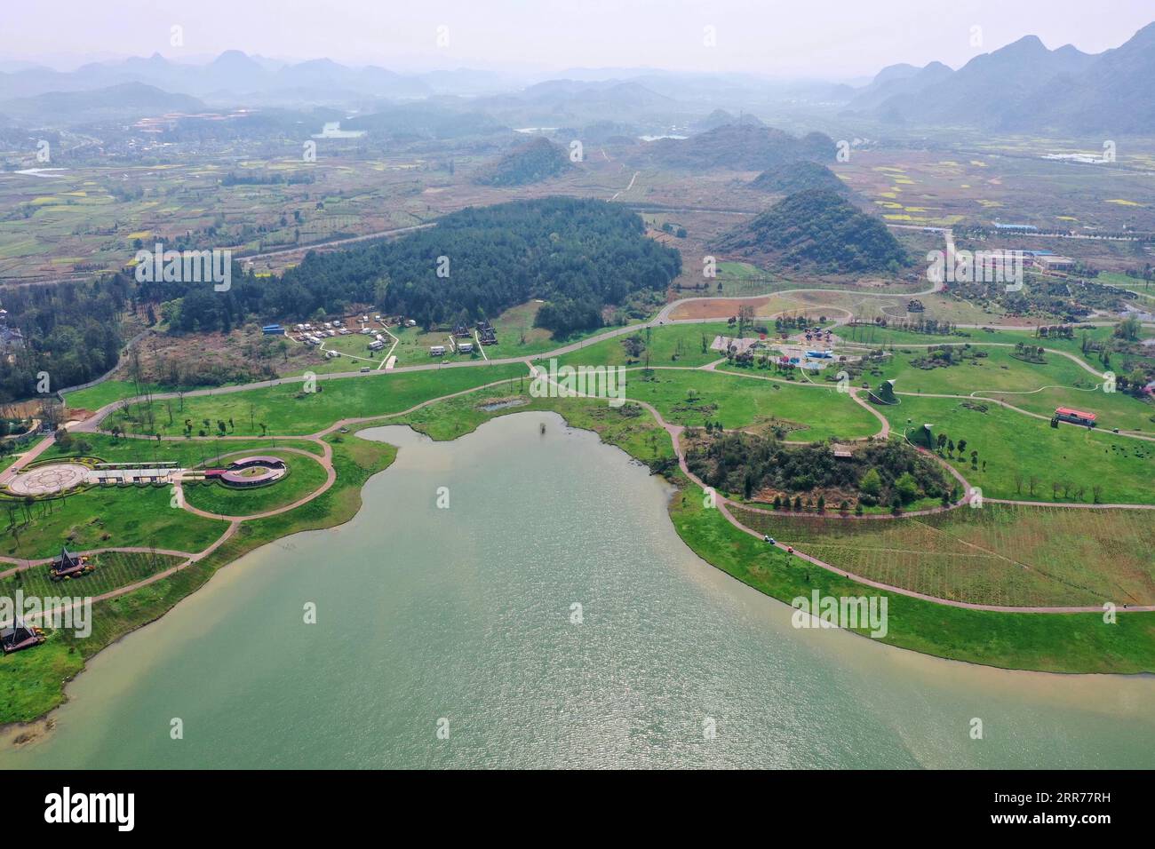 210318 -- ANSHUN, March 18, 2021 -- Aerial photo taken on March 17 ...