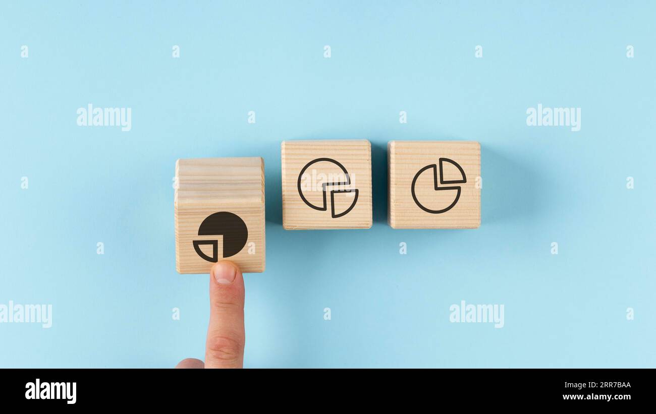 Wooden pie charts hi-res stock photography and images - Alamy