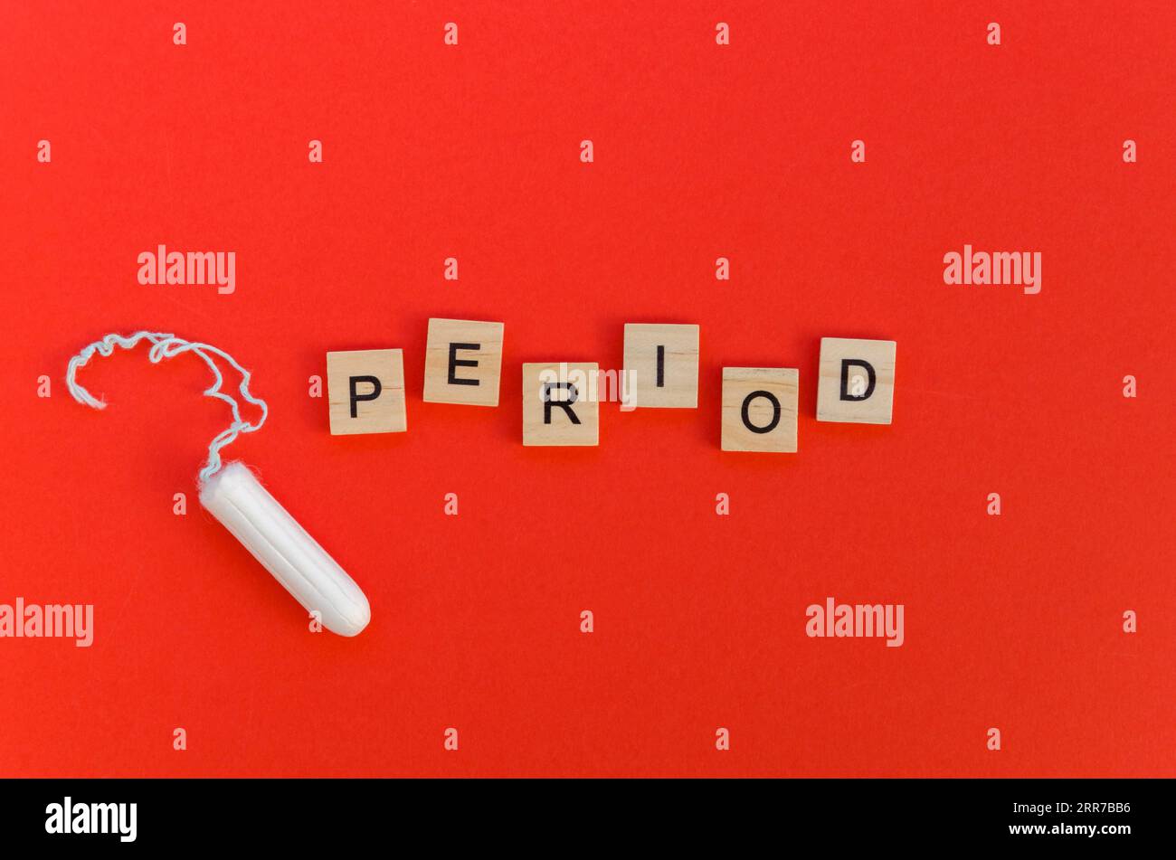 Period word with scrabble letters tampon Stock Photo - Alamy