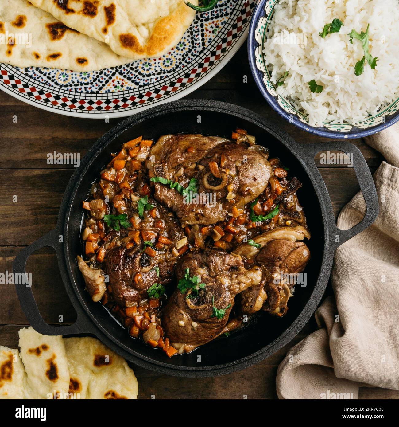 Tasty pakistani dish top view Stock Photo - Alamy