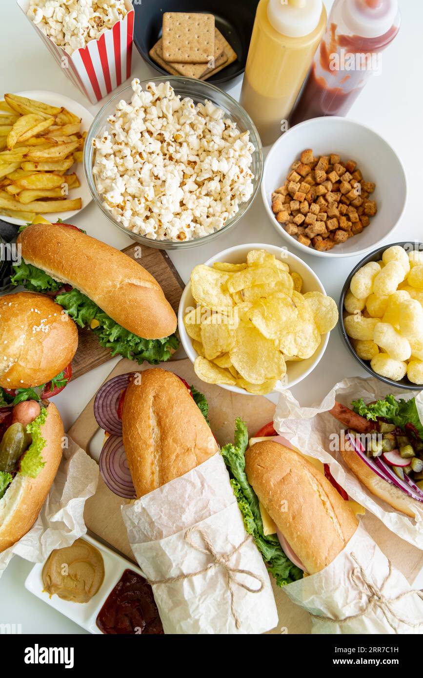 Fast food table hi-res stock photography and images - Alamy