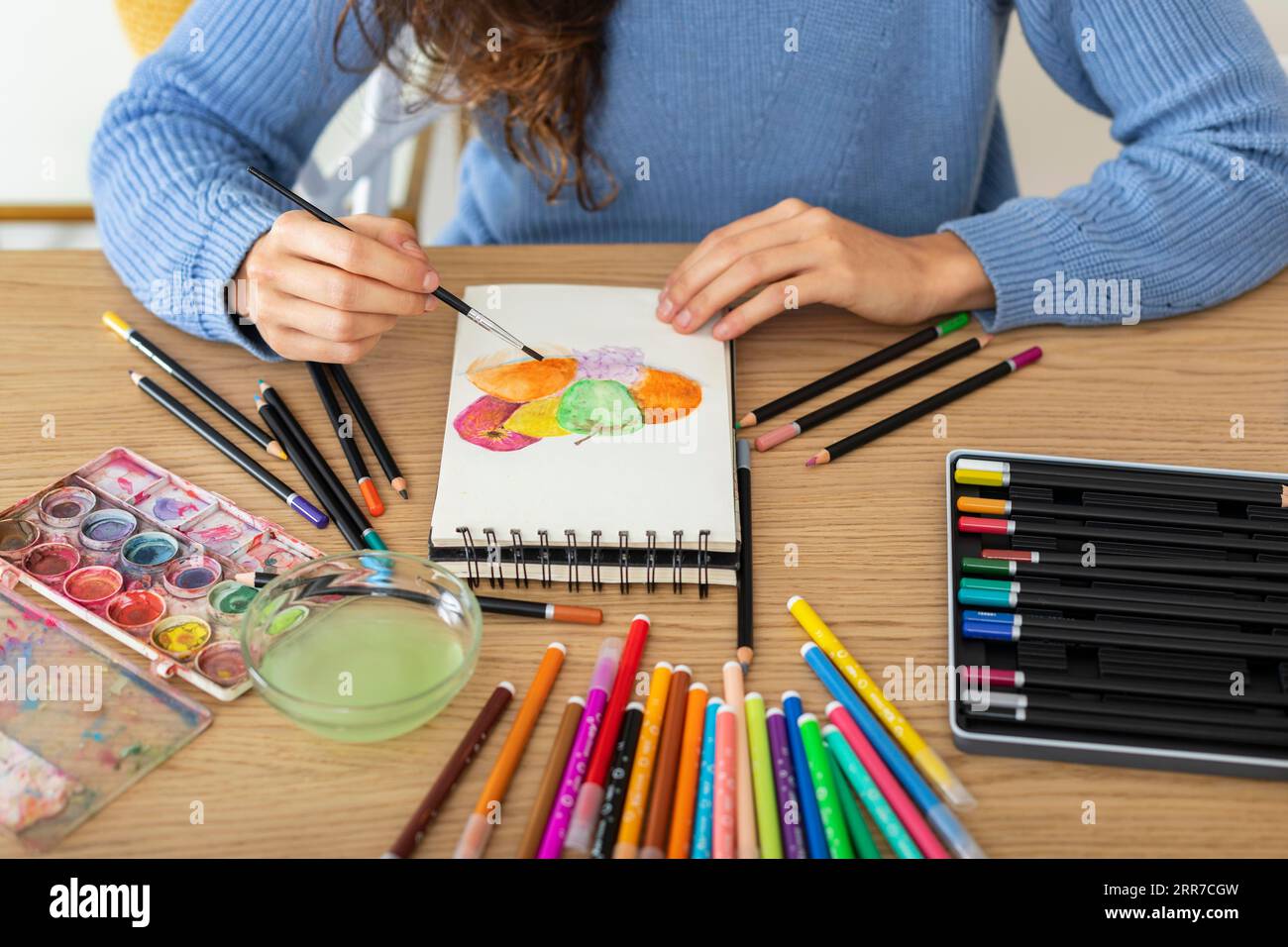Woman home drawing Stock Photo - Alamy