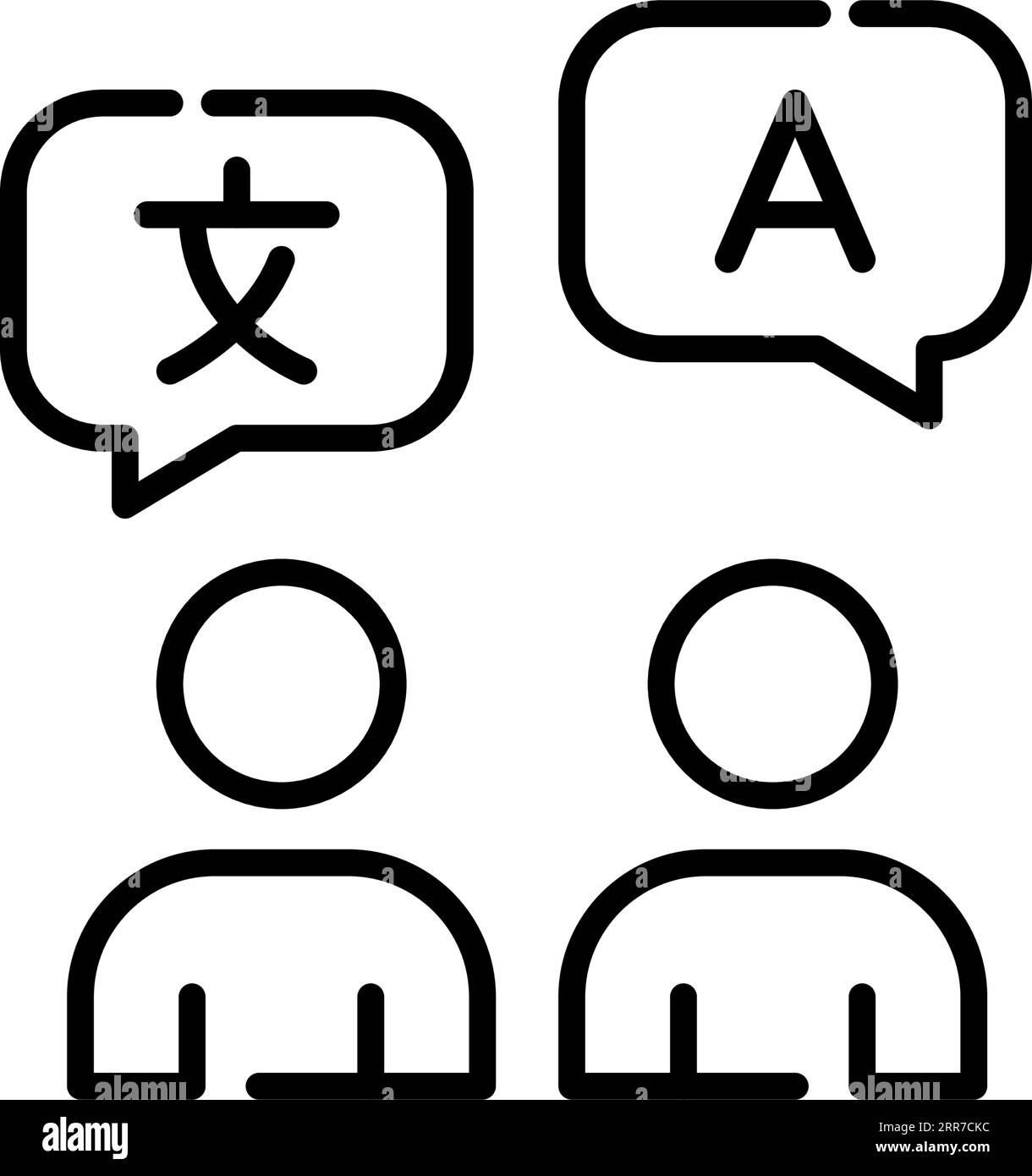 People communicating in different languages. Pixel perfect, editable ...