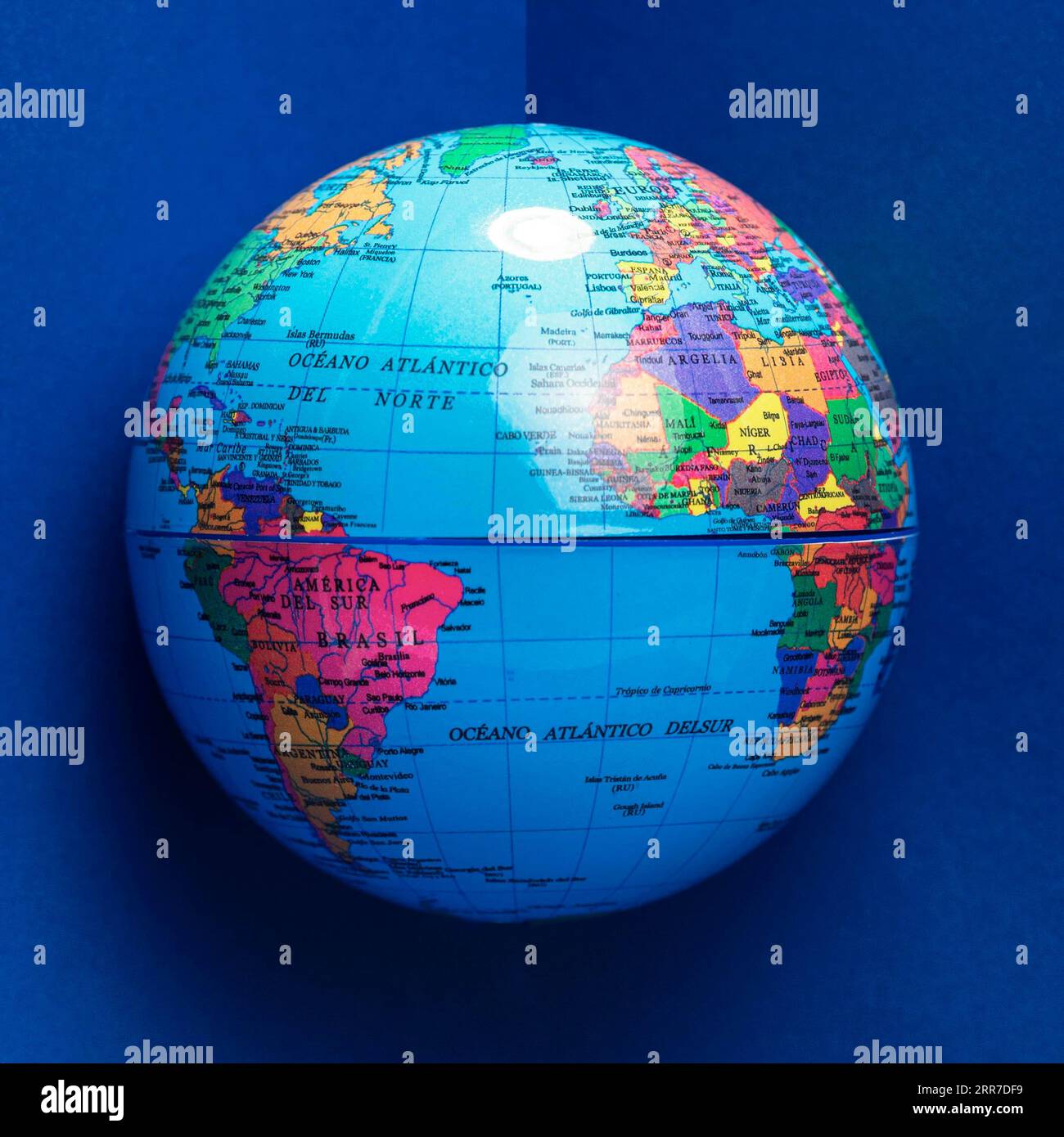 Globe with oceans Stock Photo - Alamy