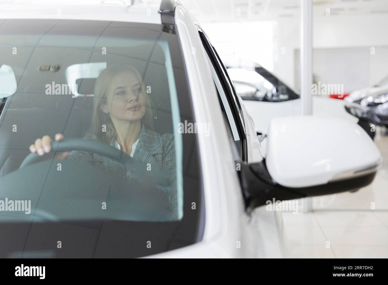 Car front view driver hi-res stock photography and images - Alamy