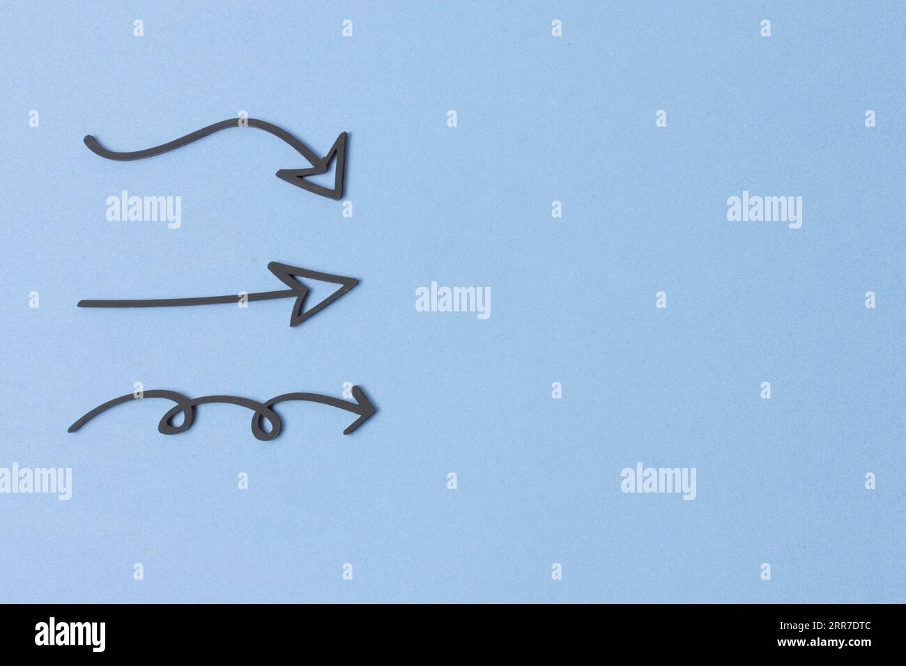 Marker arrow drawings blue background Stock Photo - Alamy