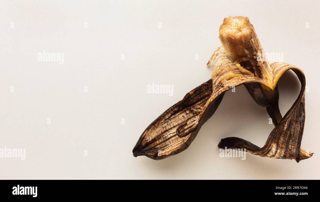 Leftover food waste old banana peel Stock Photo - Alamy