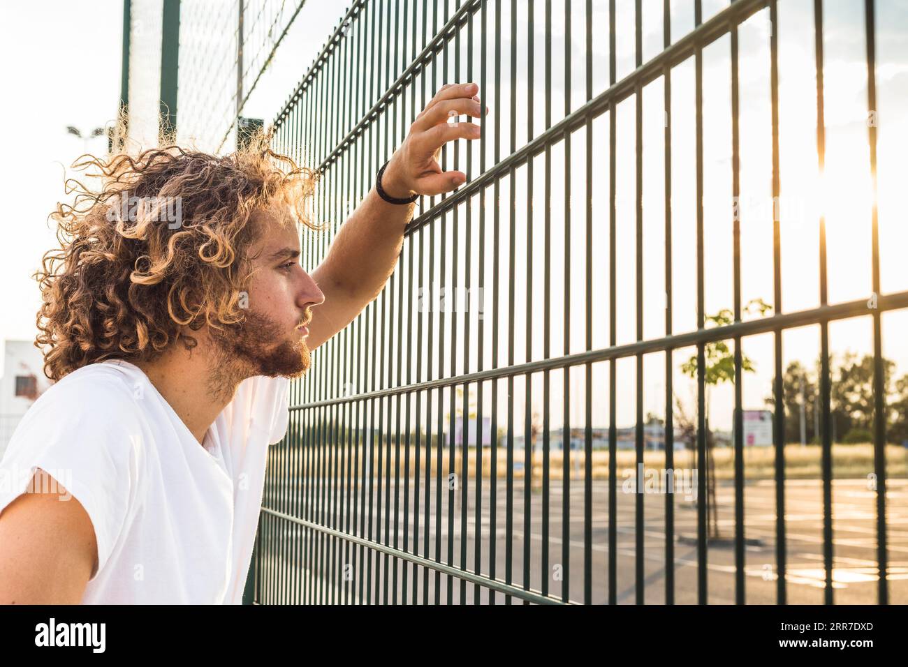 Man building fence man building fence hi-res stock photography and ...