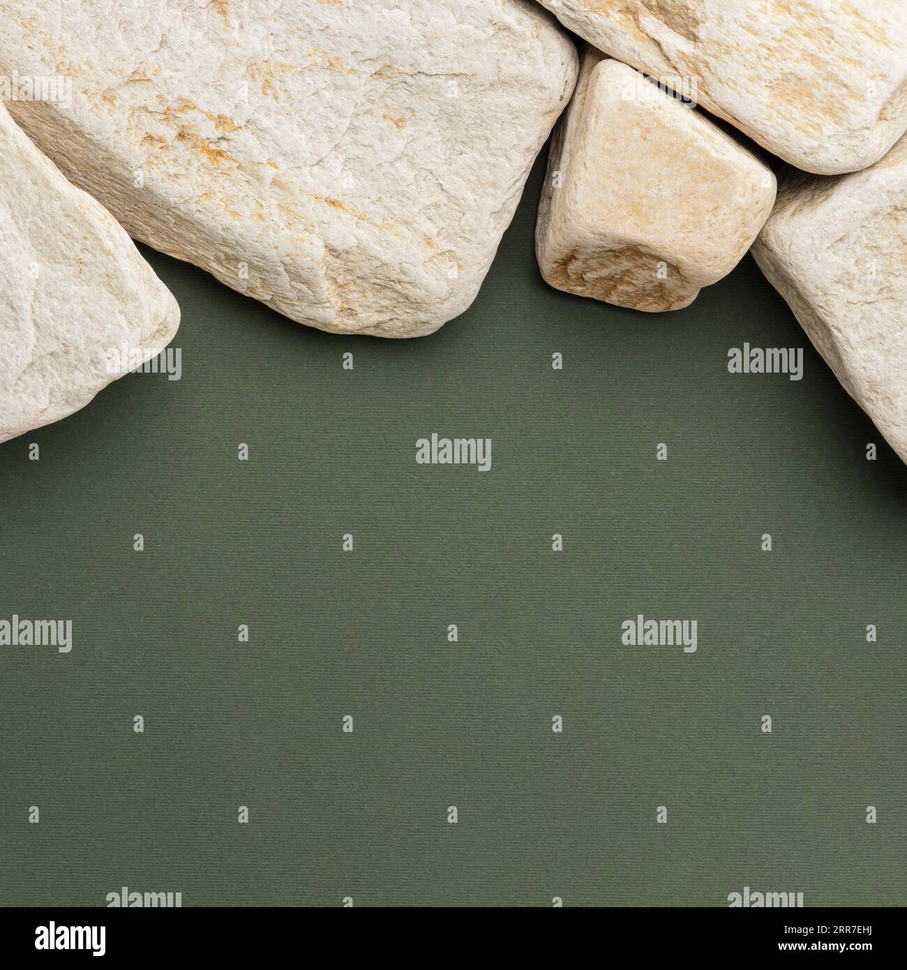 Top view white stone collection with Stock Photo - Alamy