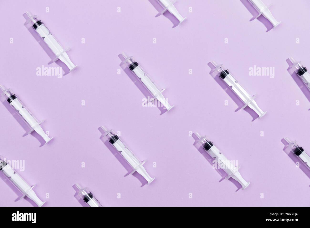 Top view syringes table Stock Photo - Alamy