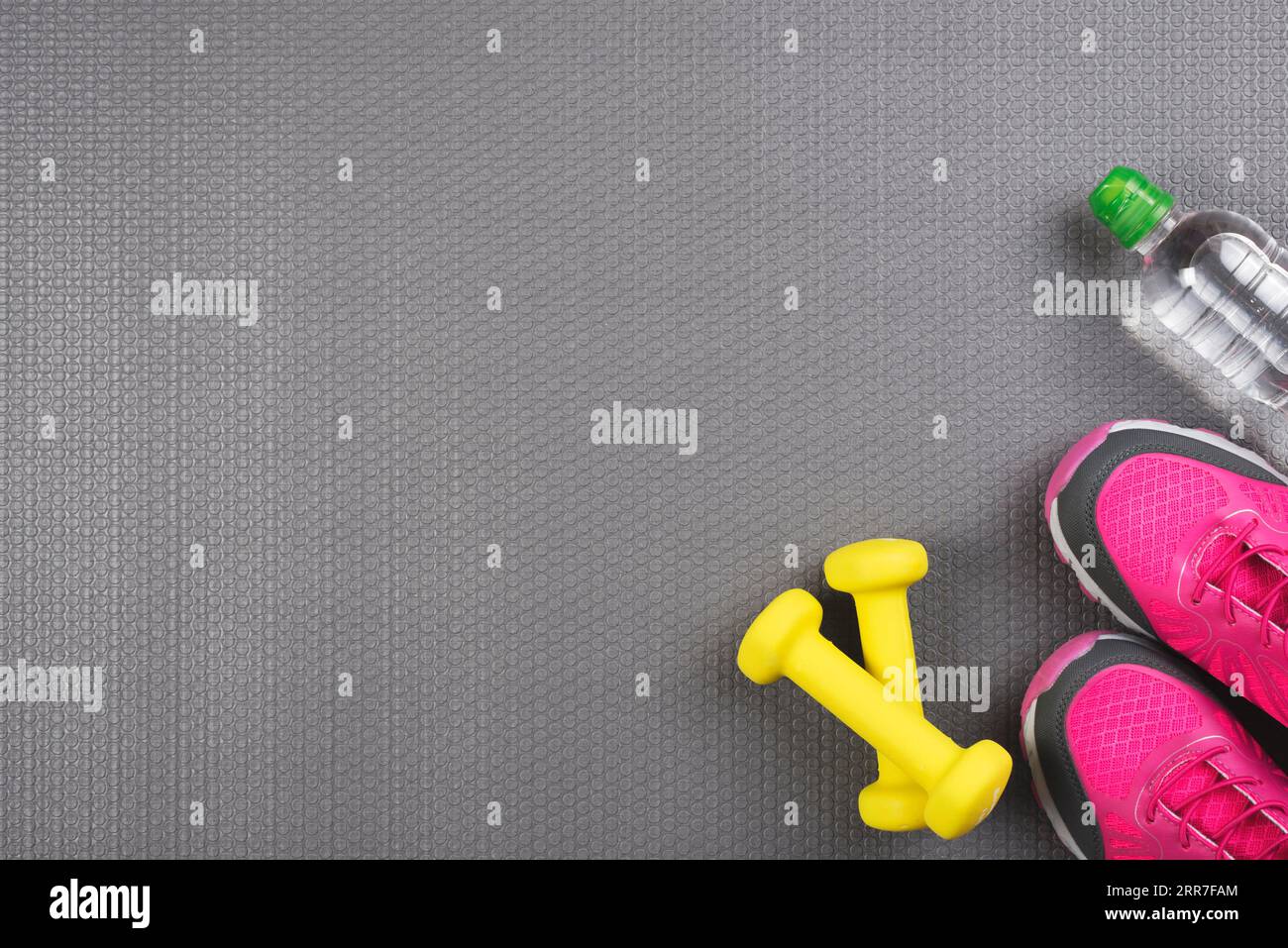 Colorful sport composition with gym elements Stock Photo - Alamy