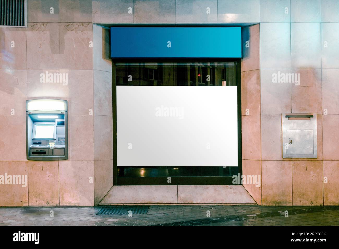 Light box display with white blank space advertisement by street road ...