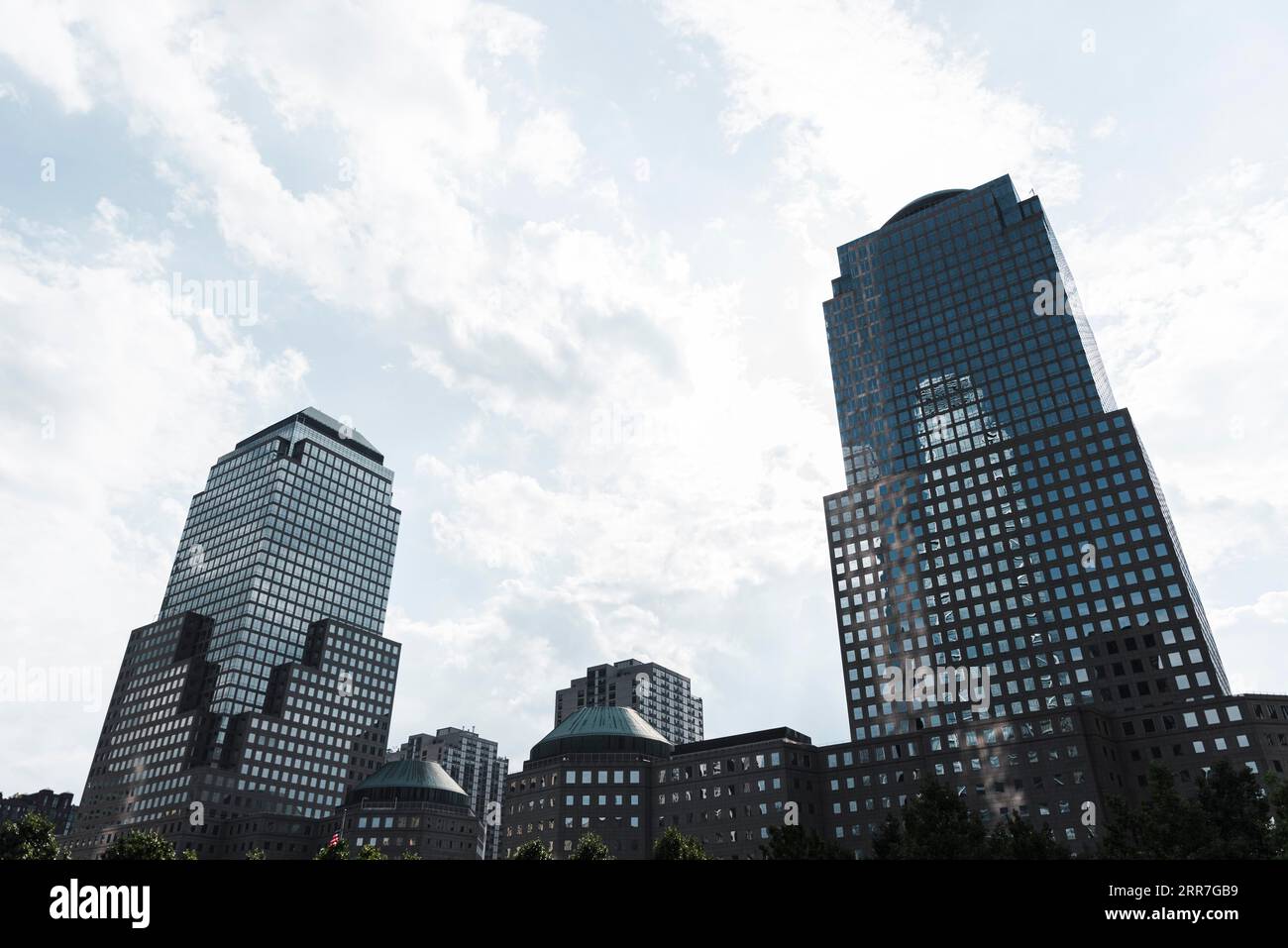 Low angle modern buildings skyline Stock Photo - Alamy
