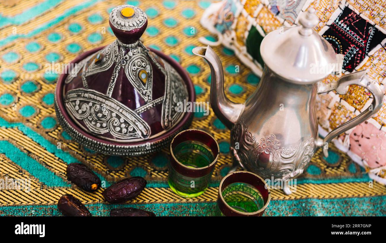Ramadan concept with tea set Stock Photo - Alamy