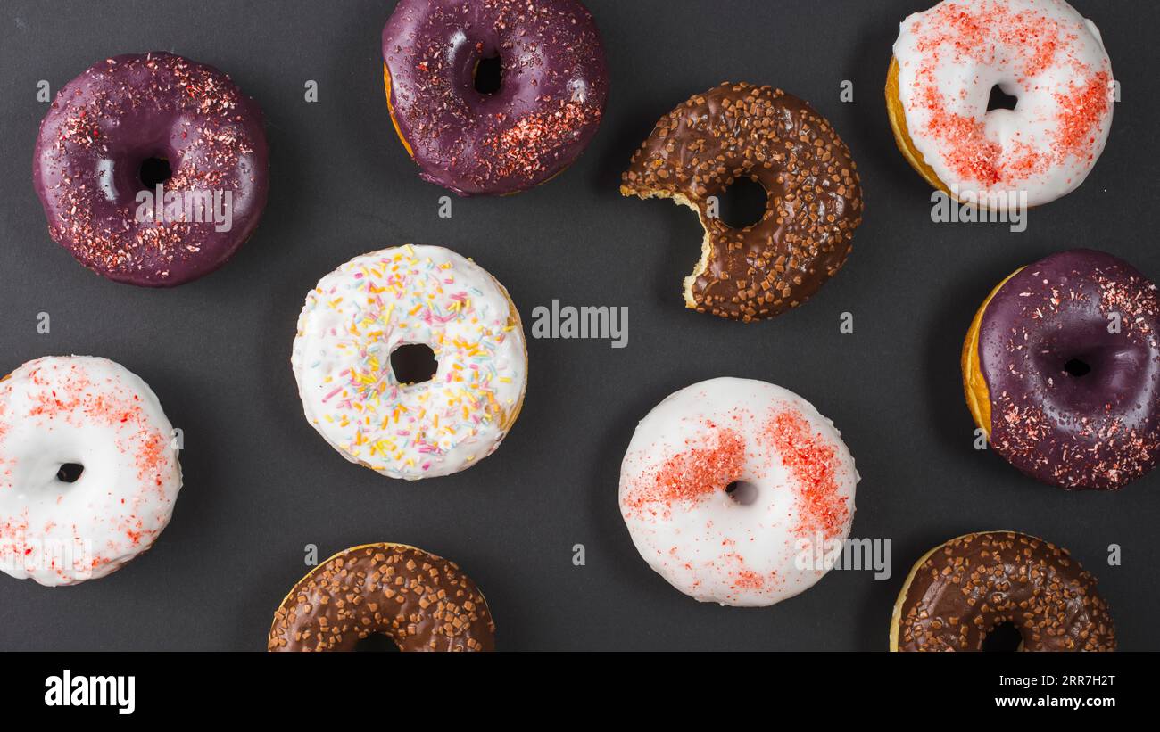 Bitten donut icing cookie sprinkle hi-res stock photography and images ...