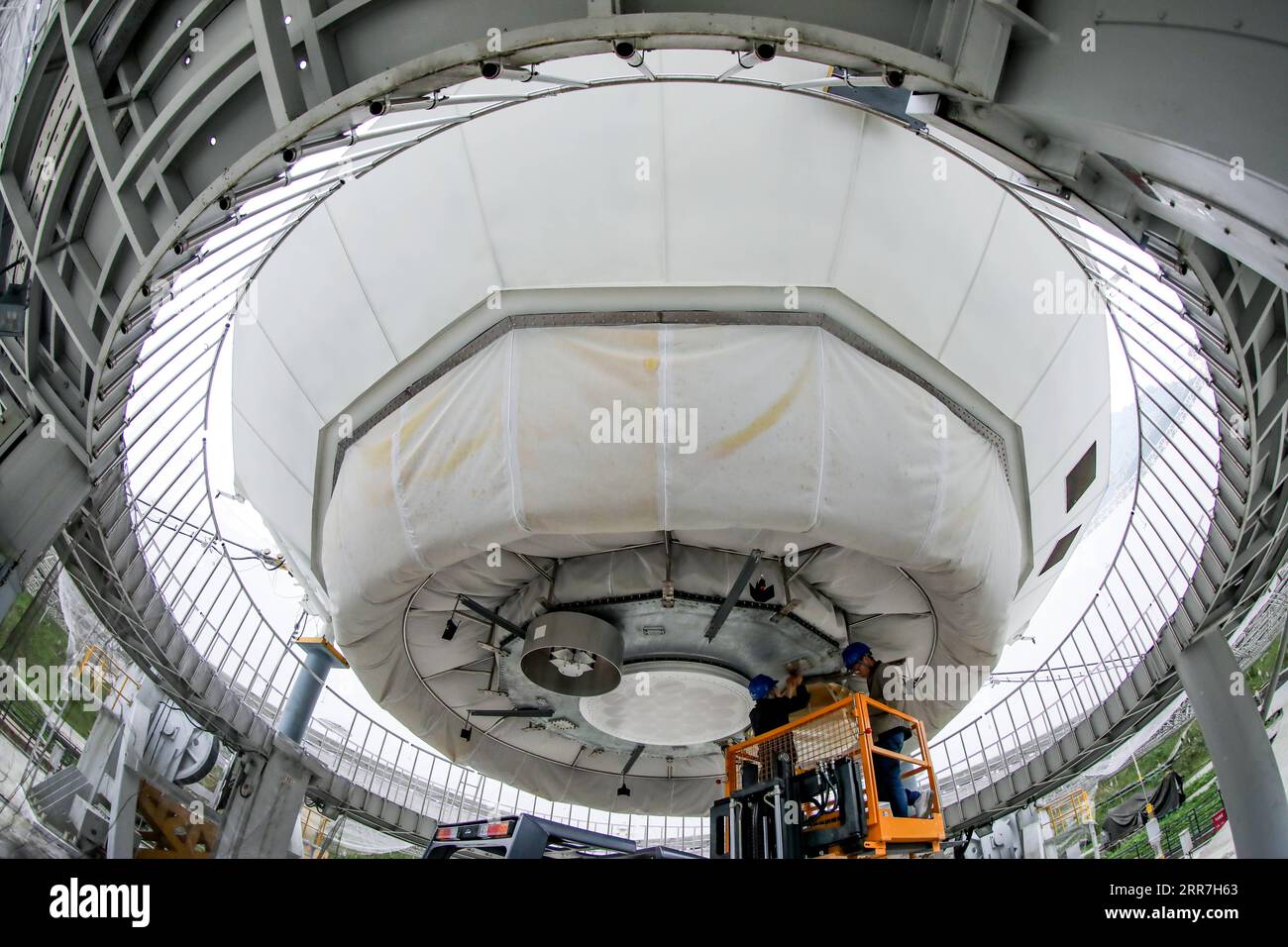 210329 -- PINGTANG, March 29, 2021 -- Photo taken with a fisheye lens ...