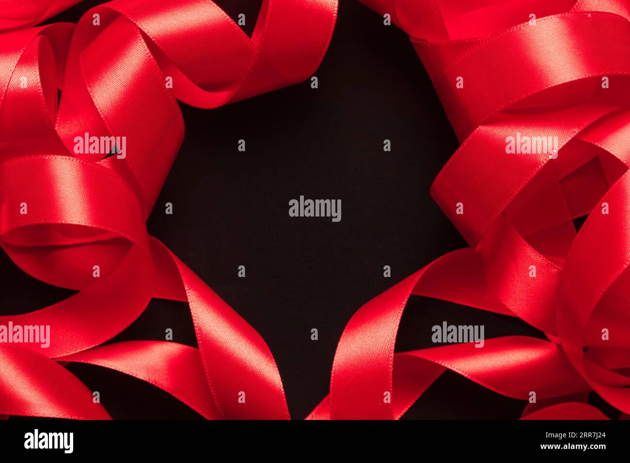 Border from red ribbon Stock Photo - Alamy