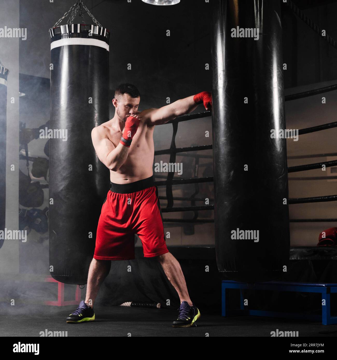 Man training boxing competition Stock Photo - Alamy