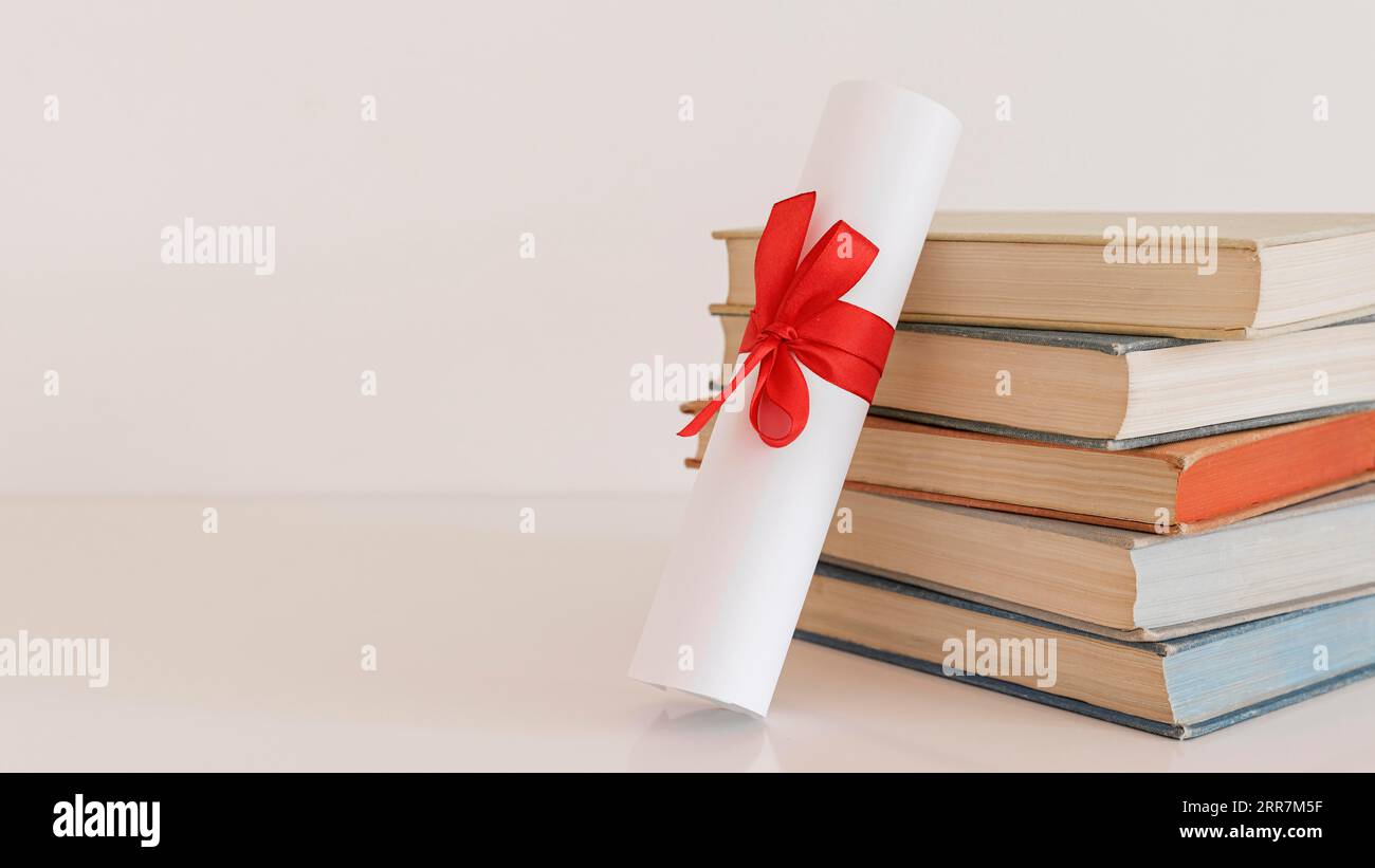 Education diploma certificate copy space Stock Photo - Alamy