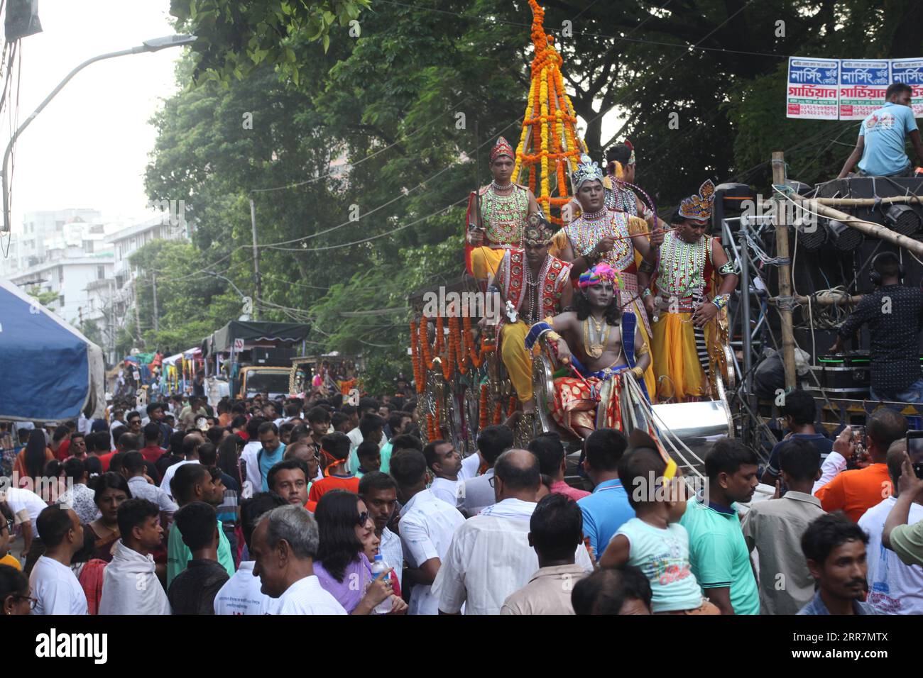 Dhaka Bangladesh September 6,2023.Bangladeshi Hindu devotees take part in a procession during ...