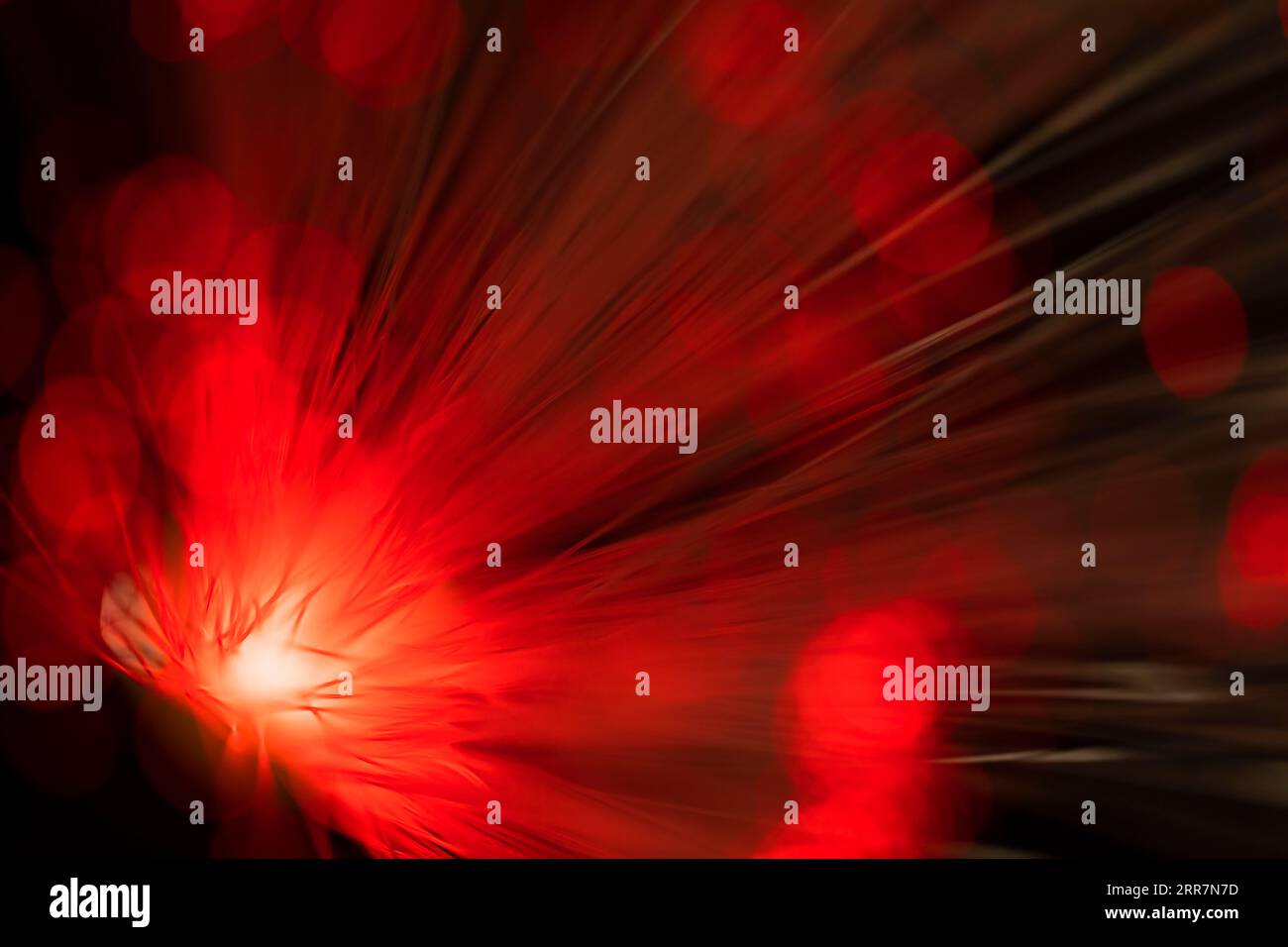 Out focus red fiber optics lights Stock Photo - Alamy