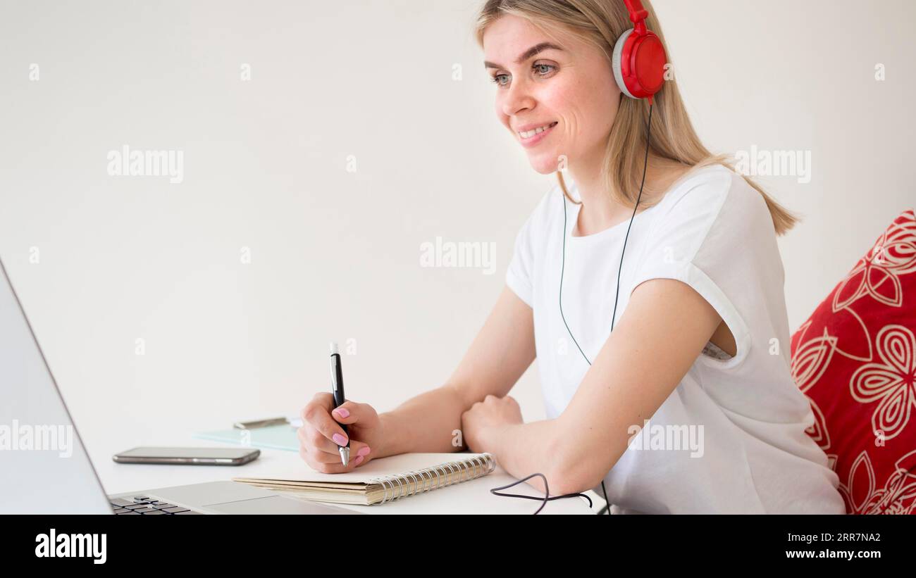 Smart young student online courses Stock Photo - Alamy