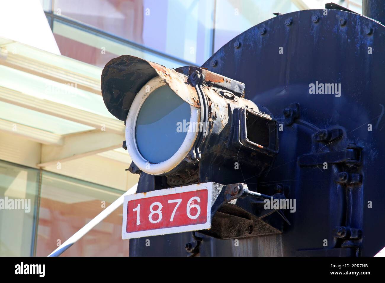Steam locomotive car searchlight Stock Photo - Alamy