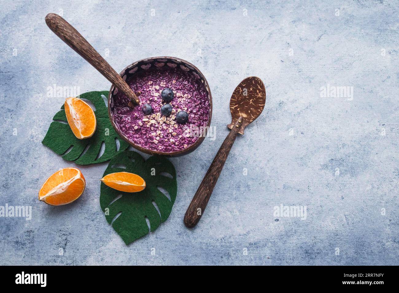 Still life tasty blueberry smoothie Stock Photo - Alamy